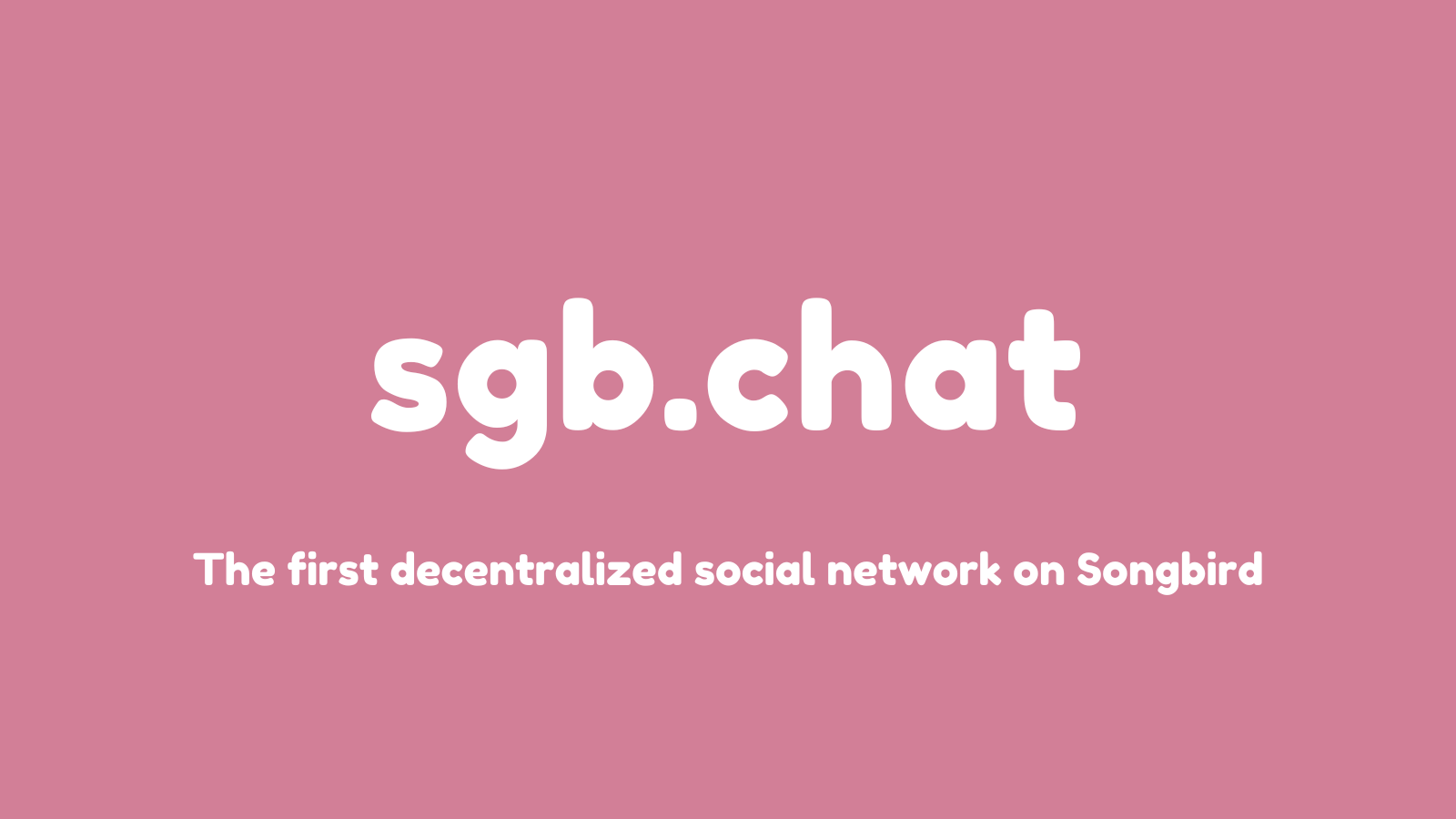 SGB Chat - Web3 Social on Songbird